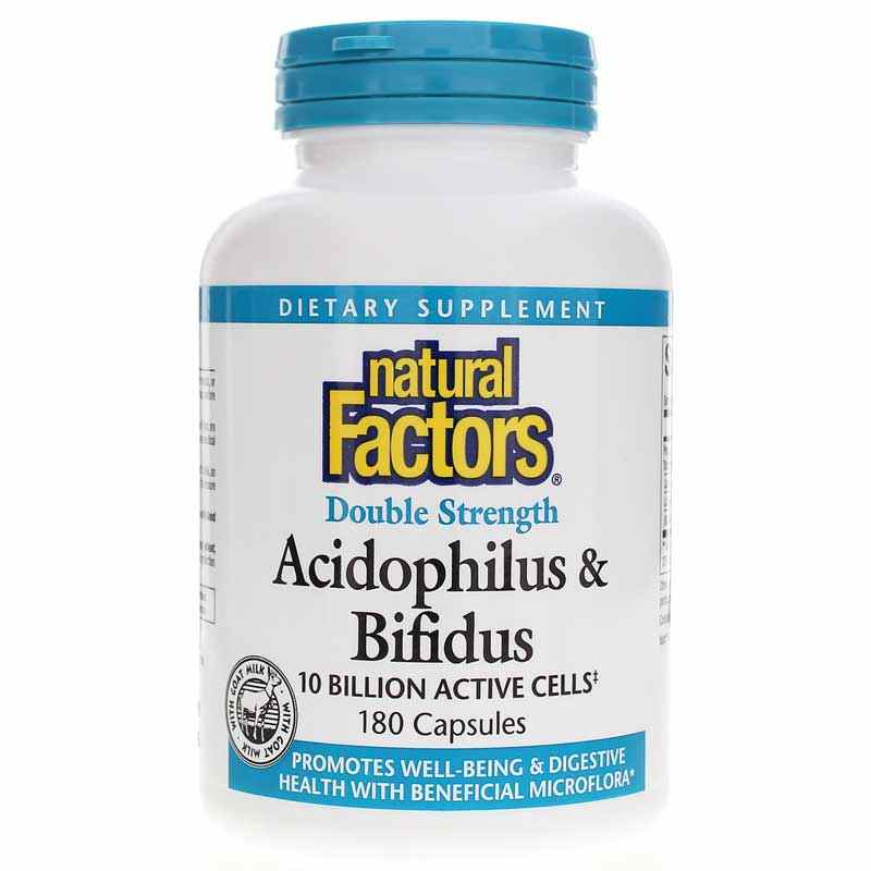 Acidophilus & Bifidus Double Strength 10 Billion, Natural Factors ...