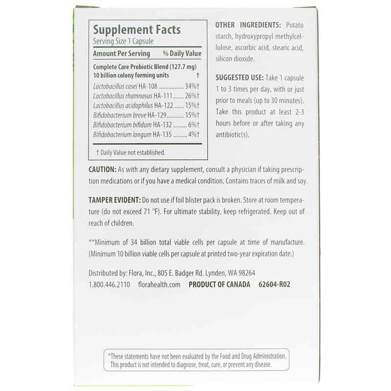 Complete Care Probiotic Shelf-Stable 27 Billion Cells, Flora ...