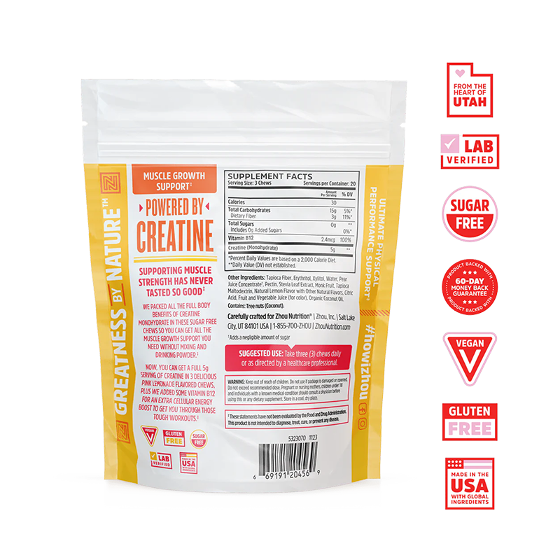 Creatine Chews, Zhou Nutrition – Professional Supplement Center