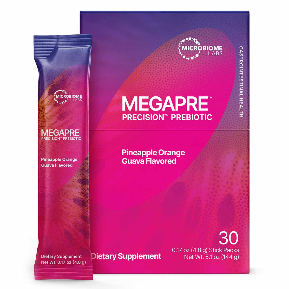 Megapre Precision Prebiotic Stick Packs, Microbiome Labs – Professional ...