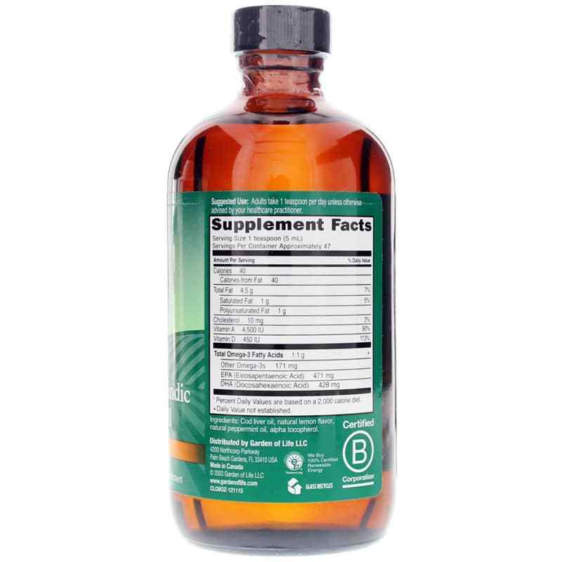 Olde World Icelandic Cod Liver Oil Lemon Mint, Garden of Life ...