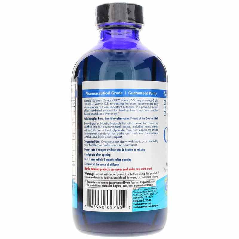 Omega-3D Liquid Lemon Flavor, Nordic Naturals – Professional Supplement ...