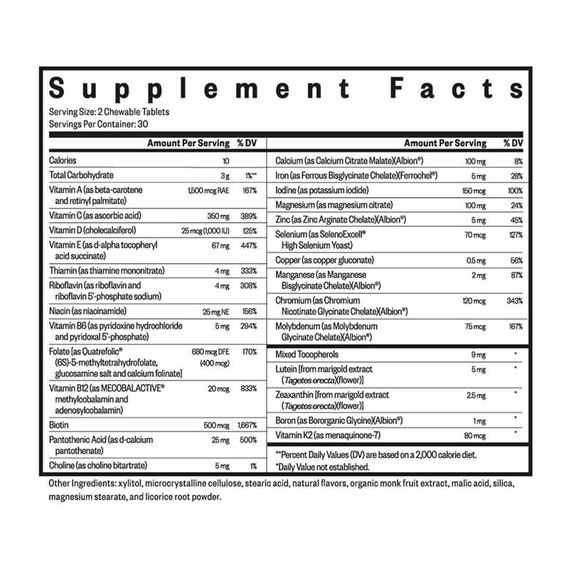 Optimal Multivitamin Chewable, 60 Chewable Tablets, by Seeking Health ...