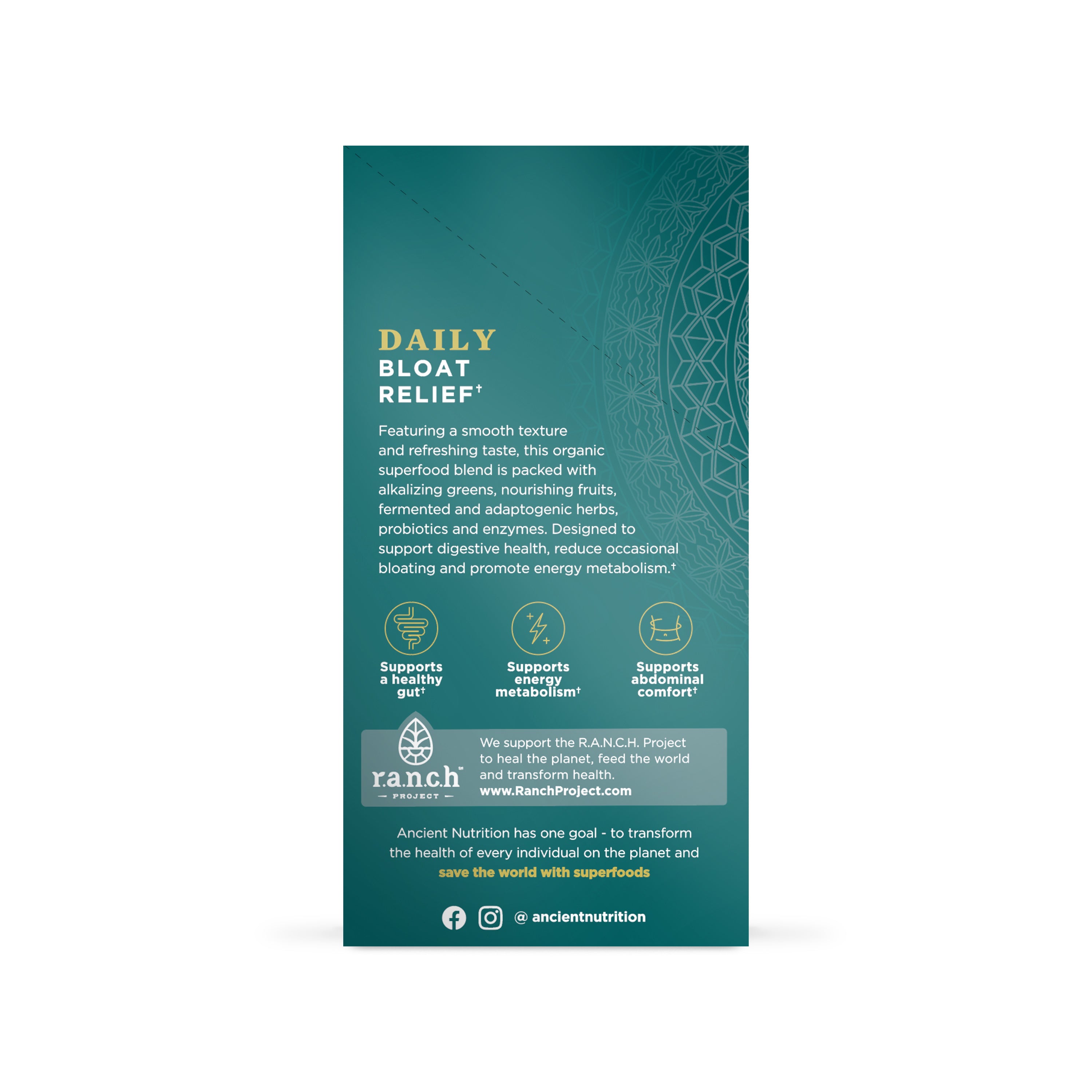 Organic Super Greens Bloat Relief Stick Packs, by Ancient Nutrition ...
