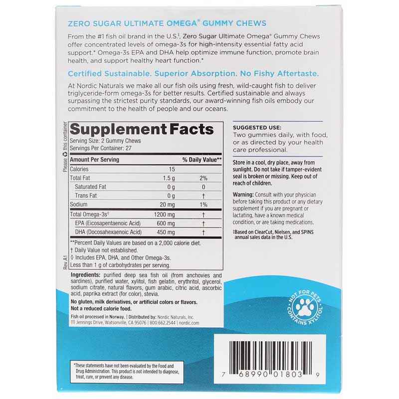 Ultimate Omega Gummy Chews, Nordic Naturals – Professional Supplement ...