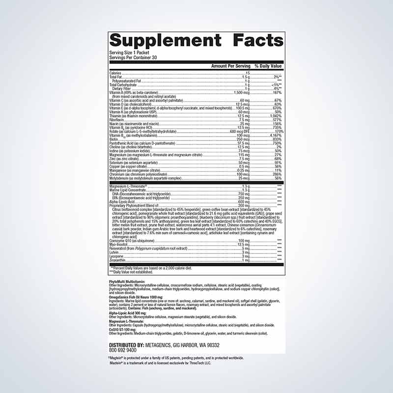 Wellness Essentials Brain Health Daily Packs, Metagenics – Professional ...