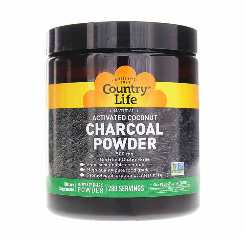 Activated Coconut Charcoal Powder 500 Mg, Country Life