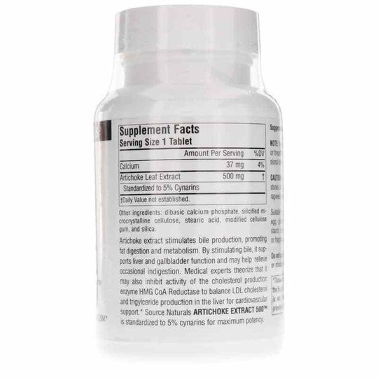 Artichoke Extract 500 Mg, Source Naturals