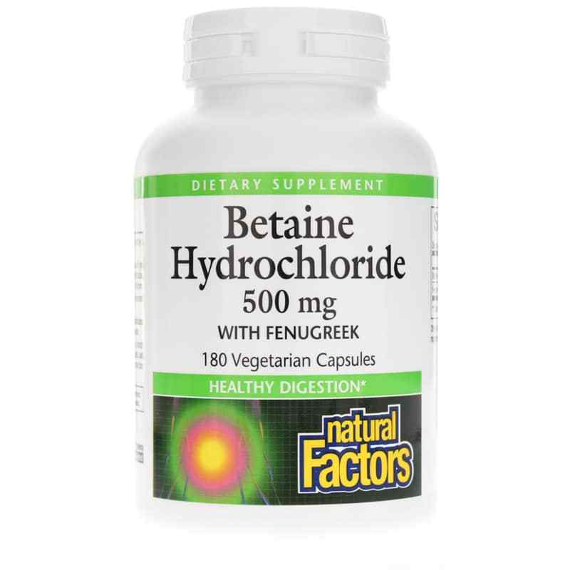 Betaine Hydrochloride 500 Mg with Fenugreek, Natural Factors