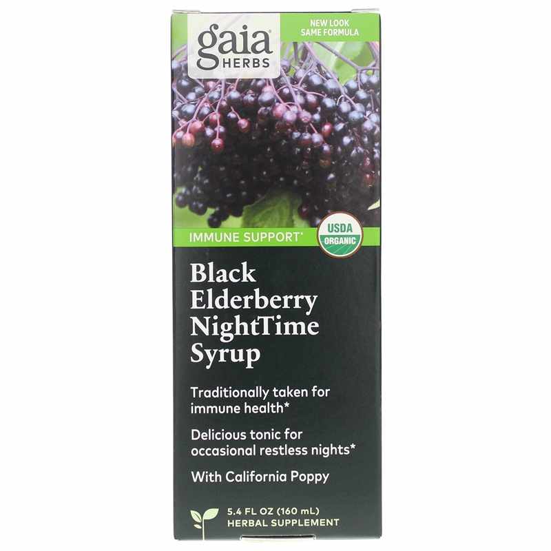 Black Elderberry NightTime Syrup, Gaia Herbs