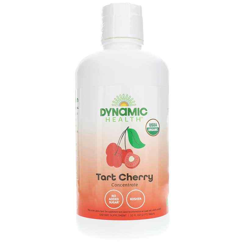 Certified Organic Tart Cherry Concentrate in Plastic Bottle, Dynamic Health