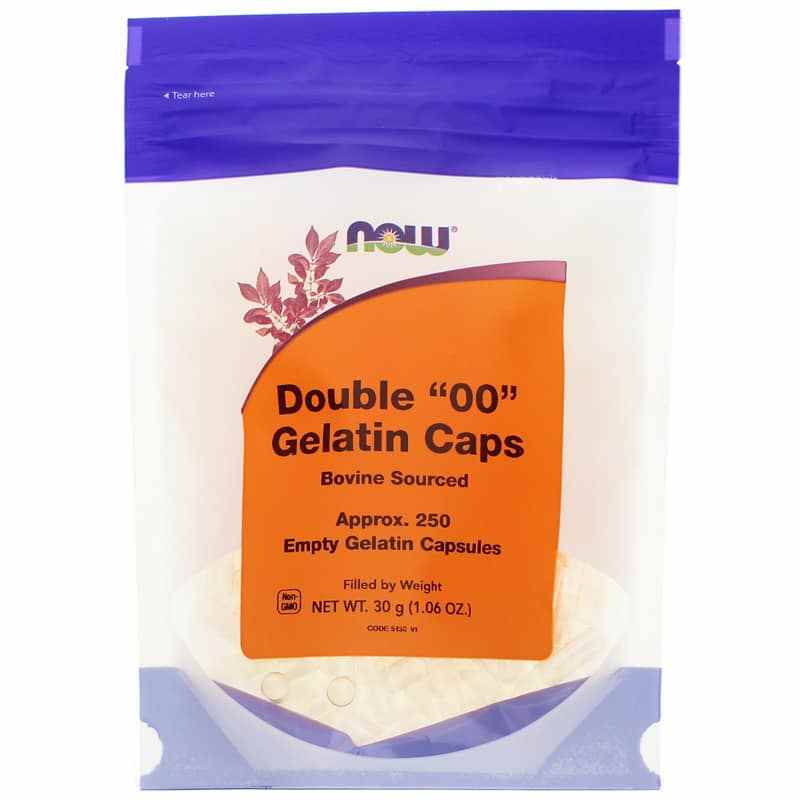 Double 00 Empty Gelatin Caps, NOW Foods