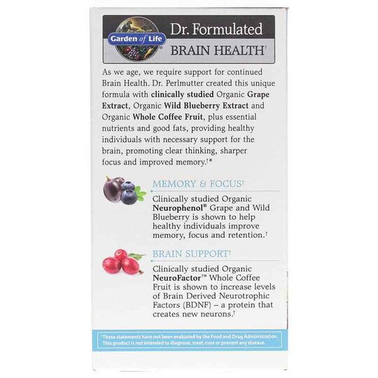 Dr. Formulated Brain Health Memory & Focus for Adults 40+, Garden of Life