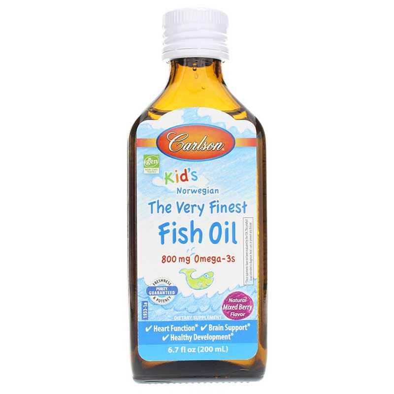 Kid's Fish Oil 800 Mg Omega-3s Mixed Berry, Carlson Labs