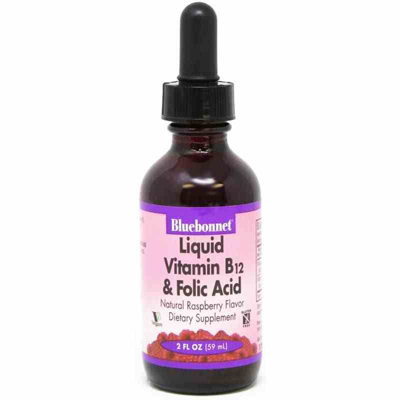 Liquid Vitamin B12 & Folic Acid, Bluebonnet