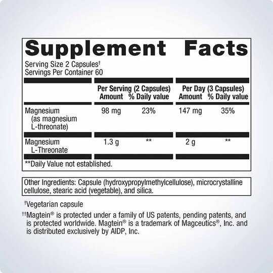 Magtein Magnesium L-Threonate, Metagenics