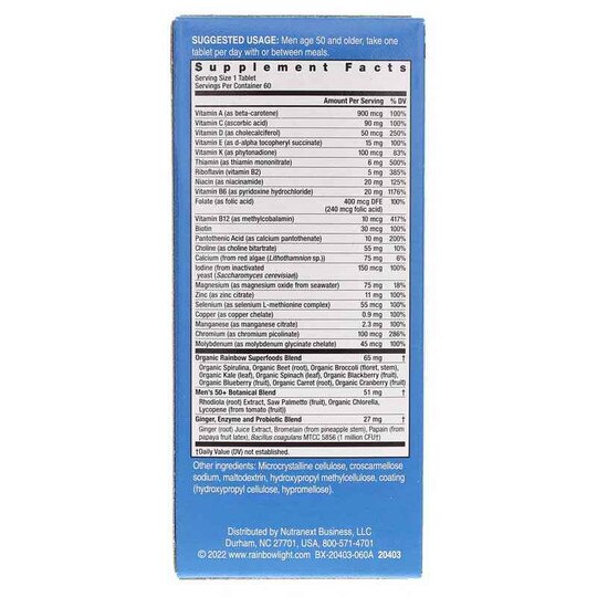 Men’s One 50+ Multivitamin, Rainbow Light