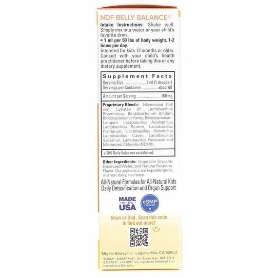 NDF Tummy Probiotic Drops, BioRay Kids