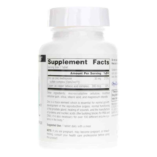 OptiZinc Zinc Methionine Sulfate Complex, Source Naturals