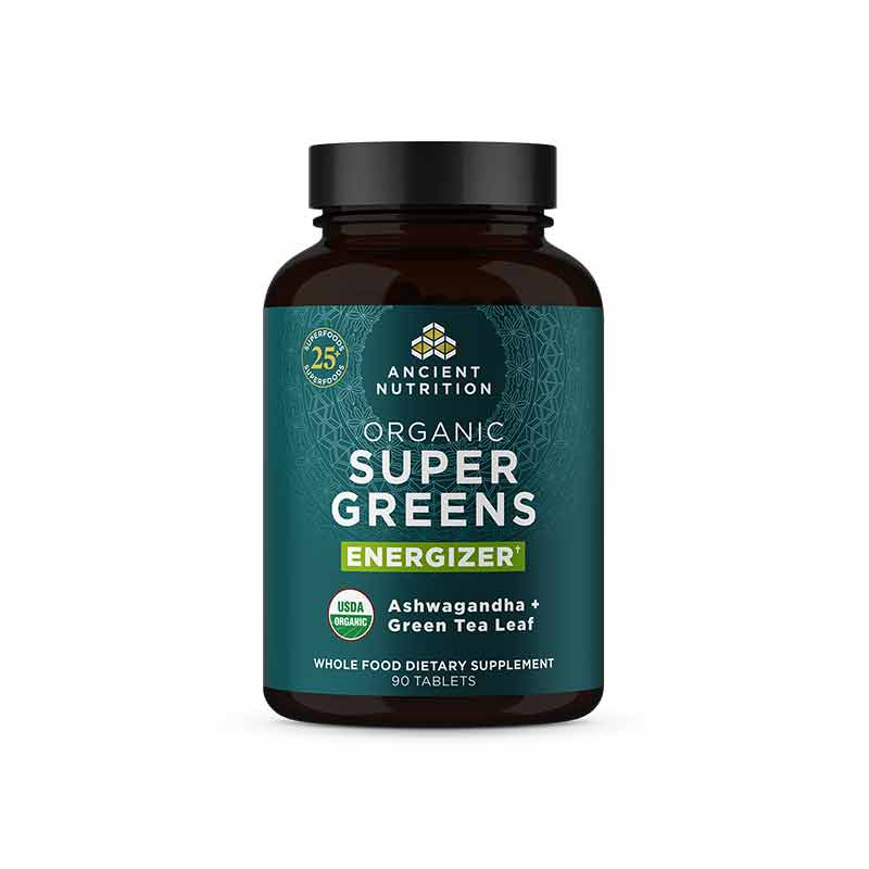 Organic Super Greens Energizer Tablets, Ancient Nutrition