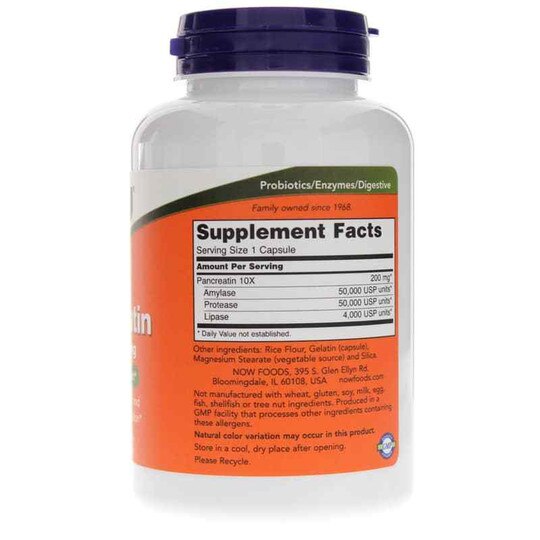 Pancreatin 10X 200 Mg, NOW Foods