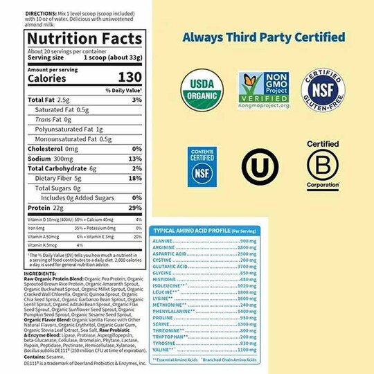 Raw Organic Protein, Garden of Life