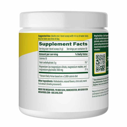 Relax + Calm Magnesium Powder, Megafood