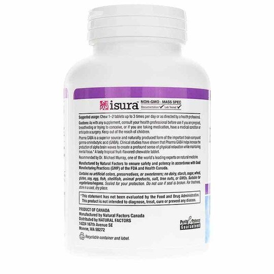 Stress-Relax Pharma GABA Chewable, Natural Factors