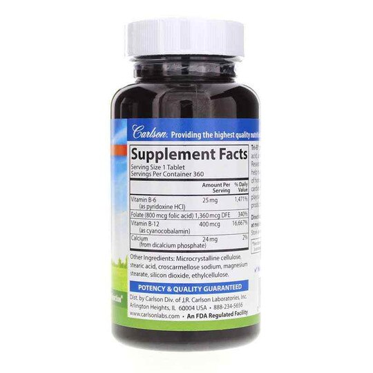 Tri-B Vitamin B Complex, Carlson Labs