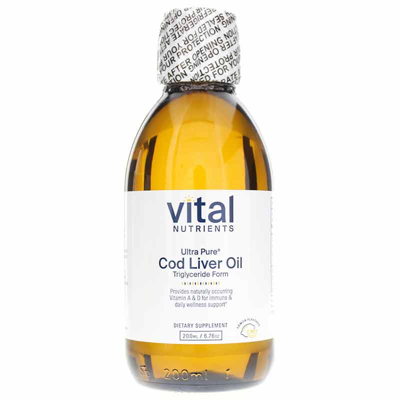 Ultra Pure Cod Liver Oil 1025 Lemon Flavor, Vital Nutrients