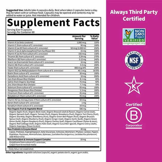 Vitamin Code Women Raw Whole Food Multivitamin, Garden of Life