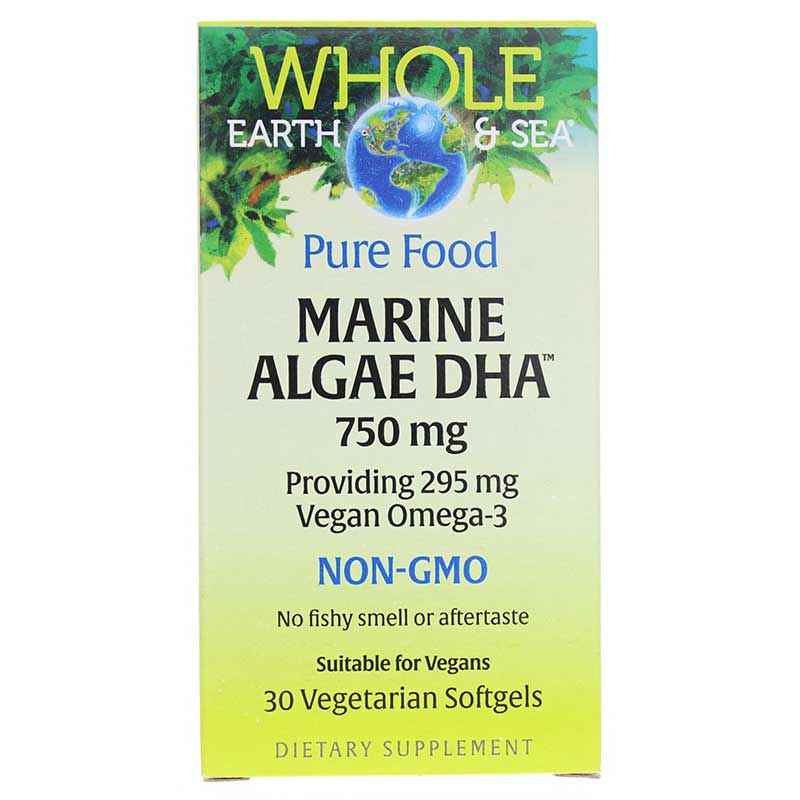Whole Earth & Sea Marine Algae DHA Vegan Omega-3, Natural Factors